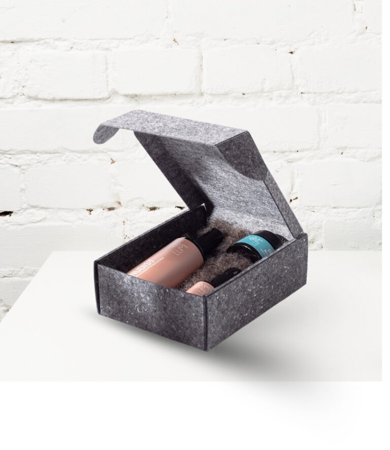 Product range - KIUD | Novel packaging material from textile waste